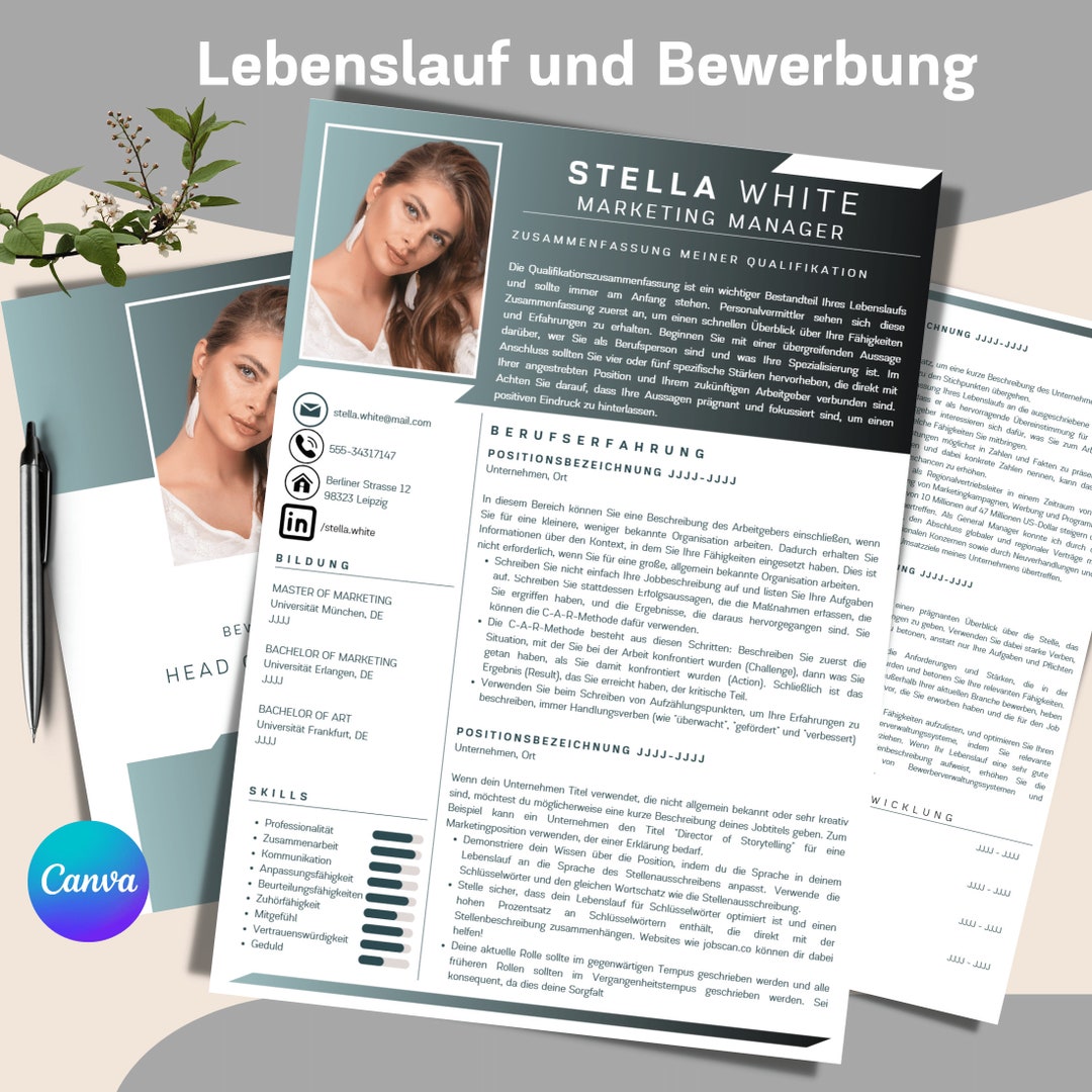 Application Template, CV Template, CV, Tabular CV - Modern & Easy to ...