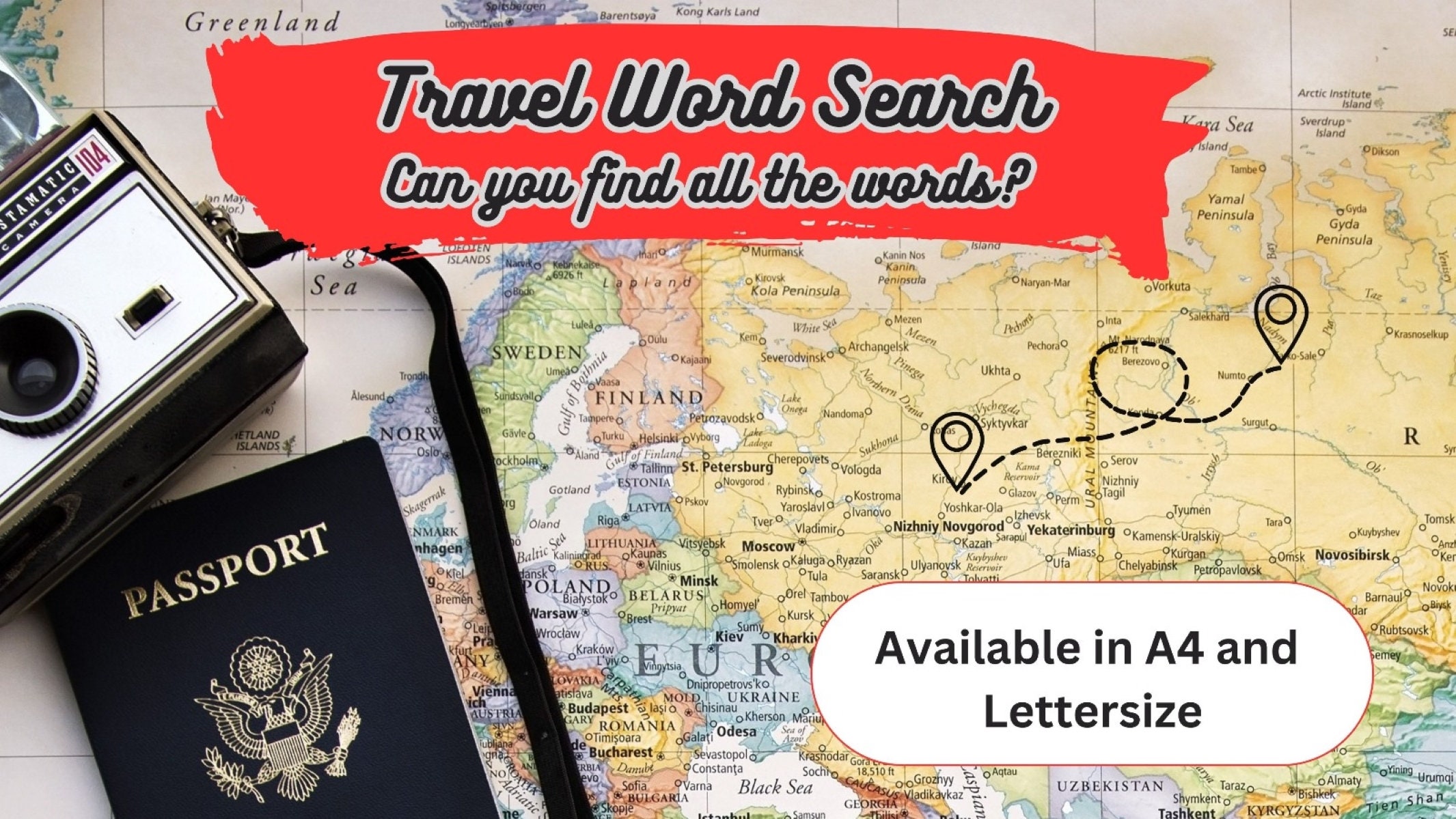 Printable Travel Word Search - Word Search Puzzle - Etsy