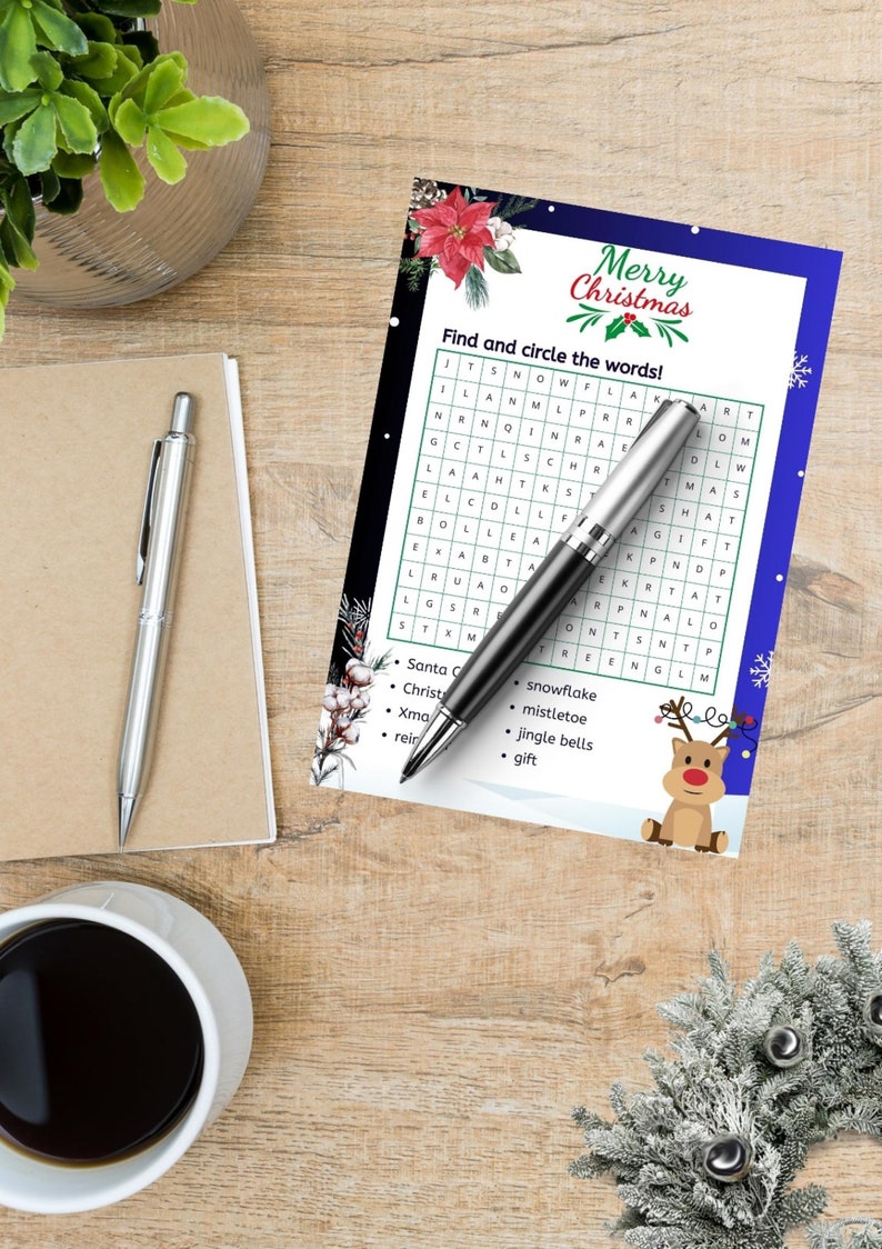 Christmas Word Search Printable Christmas Family Games for Adults and ...