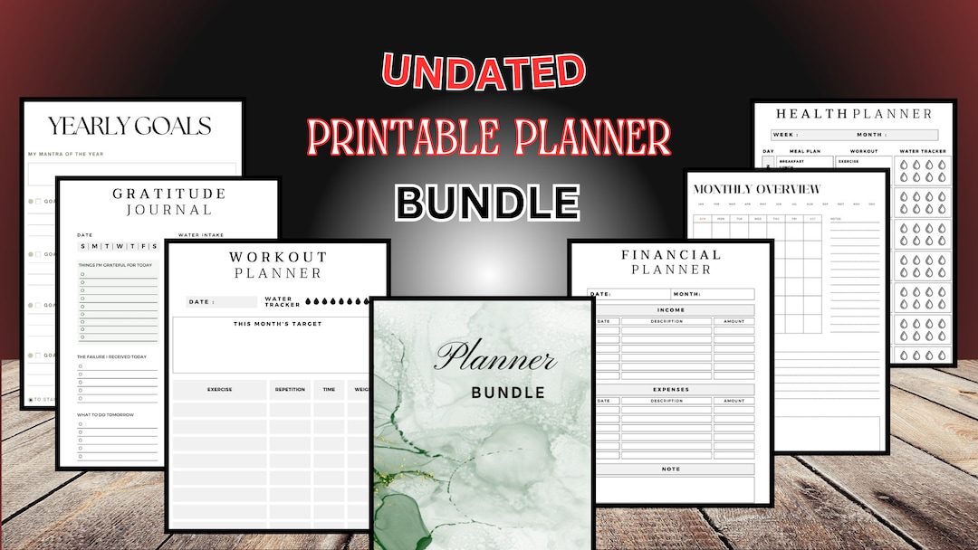 Printable Planner Bundle Goals, Habit Trackers, Growth Mindset, Self ...