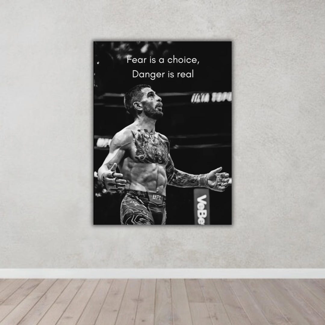Ilia Topuria Poster UFC Wall Art MMA Fighter Print Georgian Warrior ...