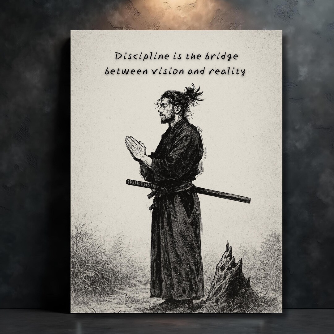 Samurai Motivation Art Decor Poster, Japanese Katana Sword Dorm ...