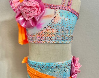 Pink Girls One-piece Jazz Dance Costume, Custom Couture Costumes ...