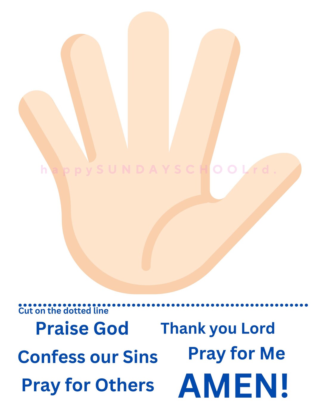 Prayer Hand Teaching Kids How to Pray the Lord's Way - Etsy