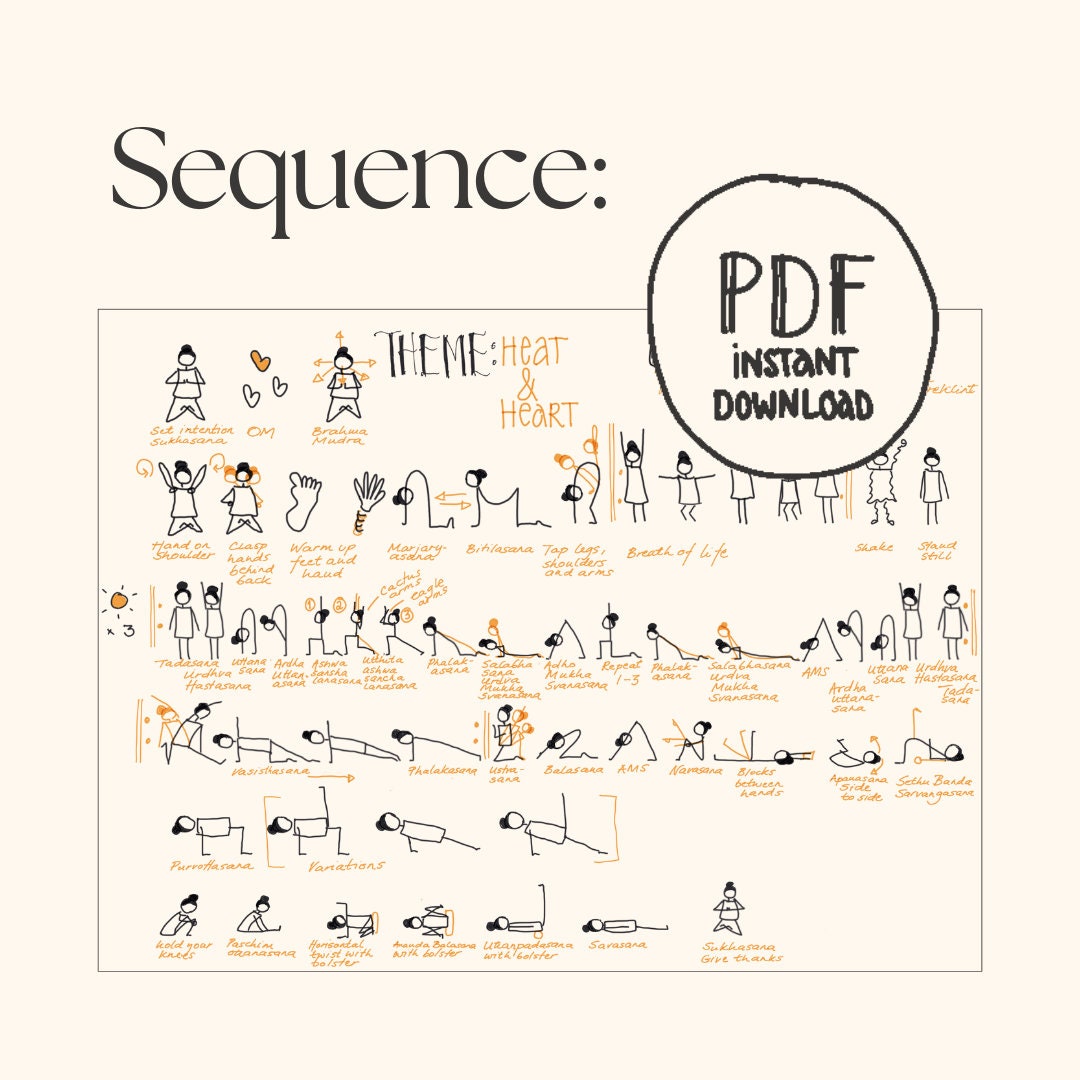Hatha Vinyasa Yoga Sequence. 60 Minutes Focusing on Heat and Heart ...