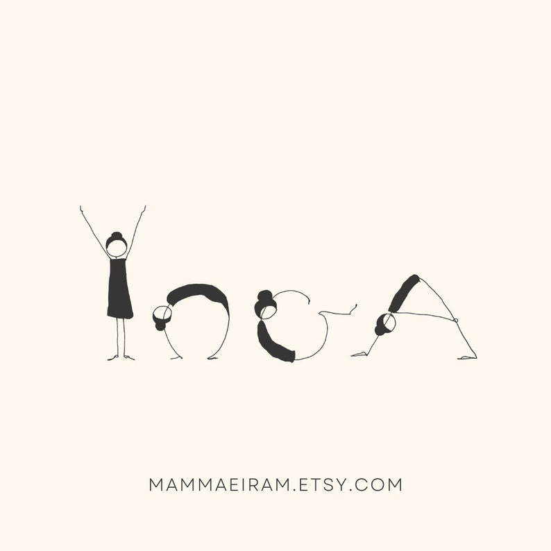60 Minutes Vinyasa Flow Yoga Sequence, Hand Drawn, Stick Figures. Full ...