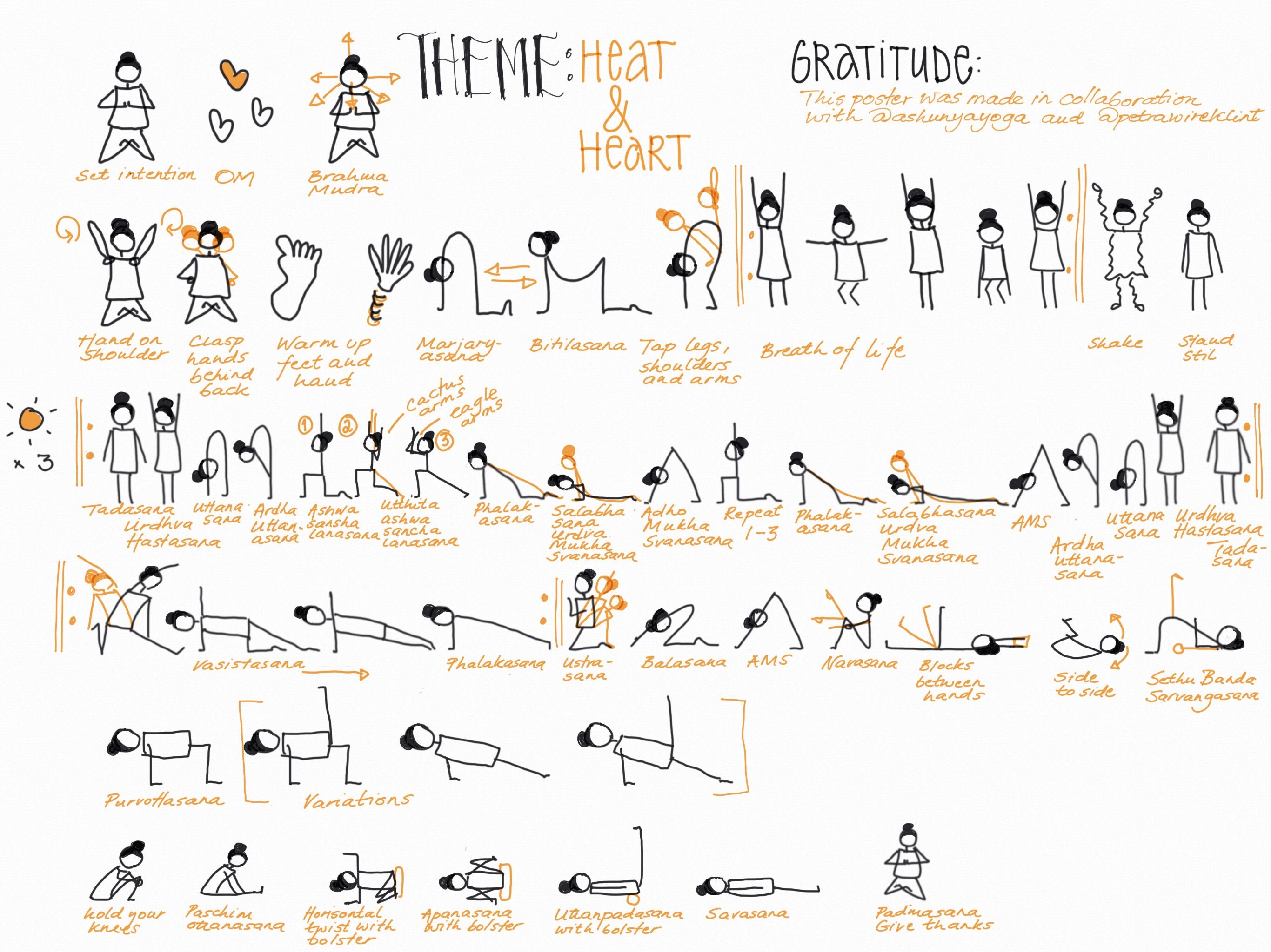 Hatha Vinyasa Yoga Sequence. 60 Minutes Focusing on Heat and Heart. A ...