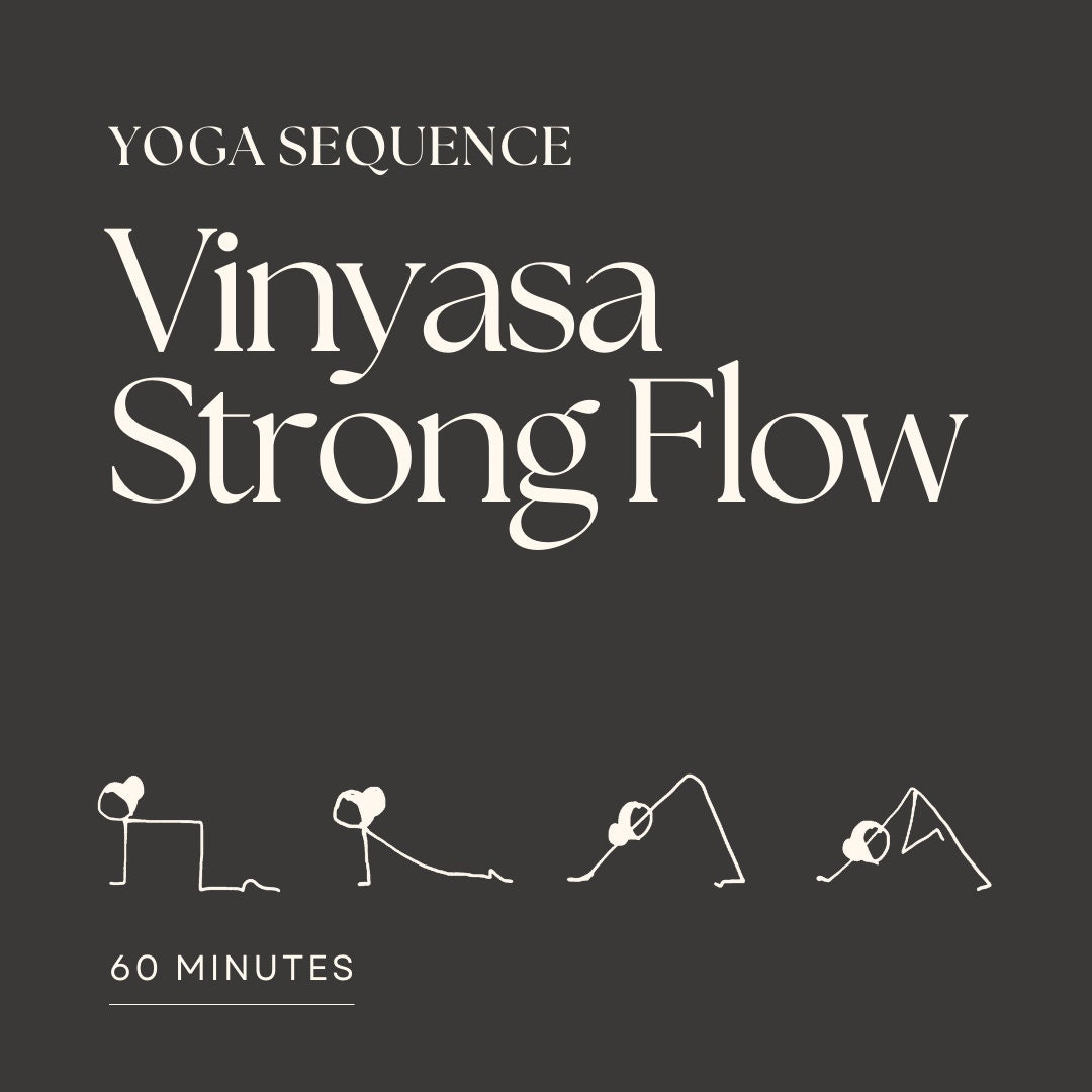 60 Minutes Vinyasa Flow Yoga Sequence, Hand Drawn, Stick Figures. Full ...