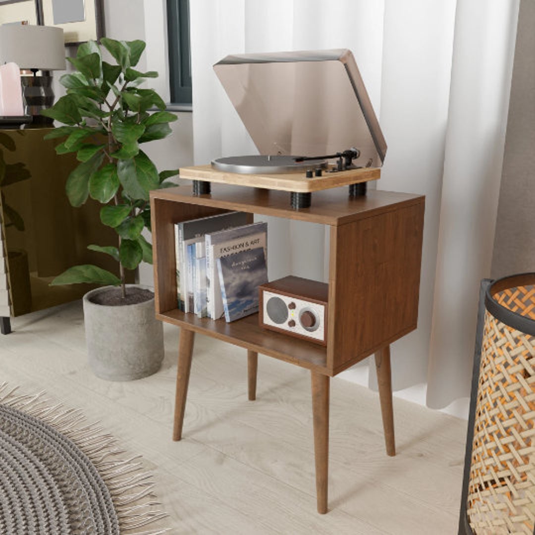 Pine Wood Record Player Stand Pine Massive Turntable Stand - Etsy UK