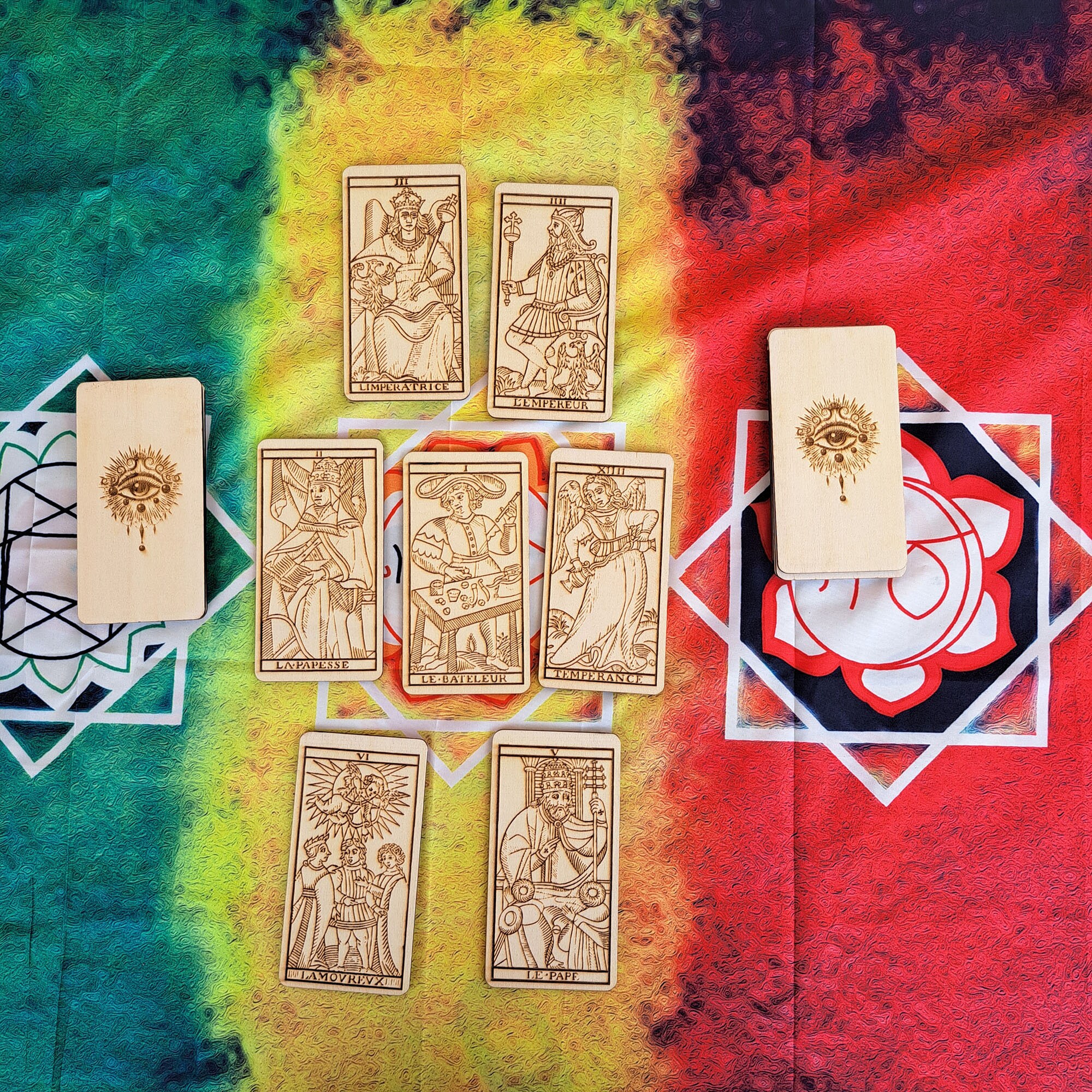 Complete Tarot Deck Made of Wood, 56 Cards and 22 Major Arcana, Wooden ...