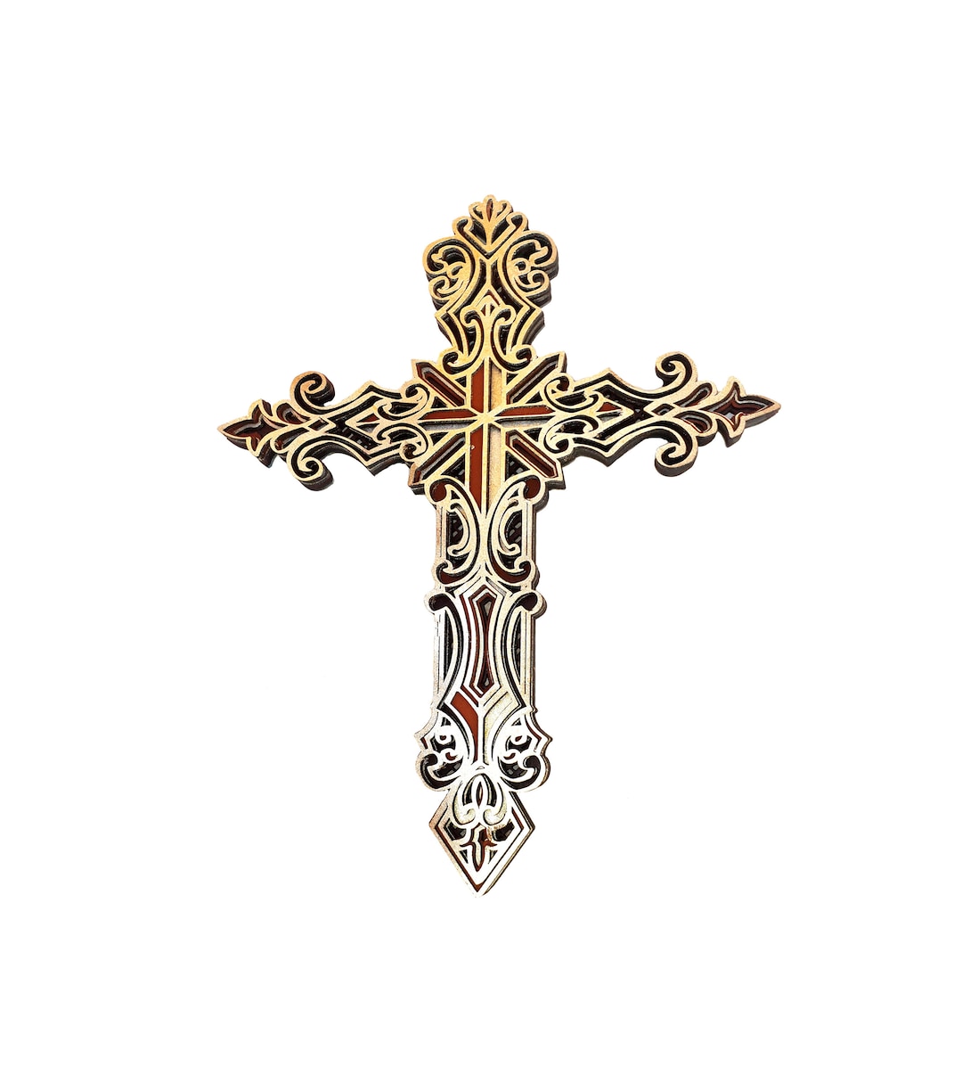 Wooden Cross, Multi-layer Mandala Type, 36 Centimeters High, 7 Layers ...