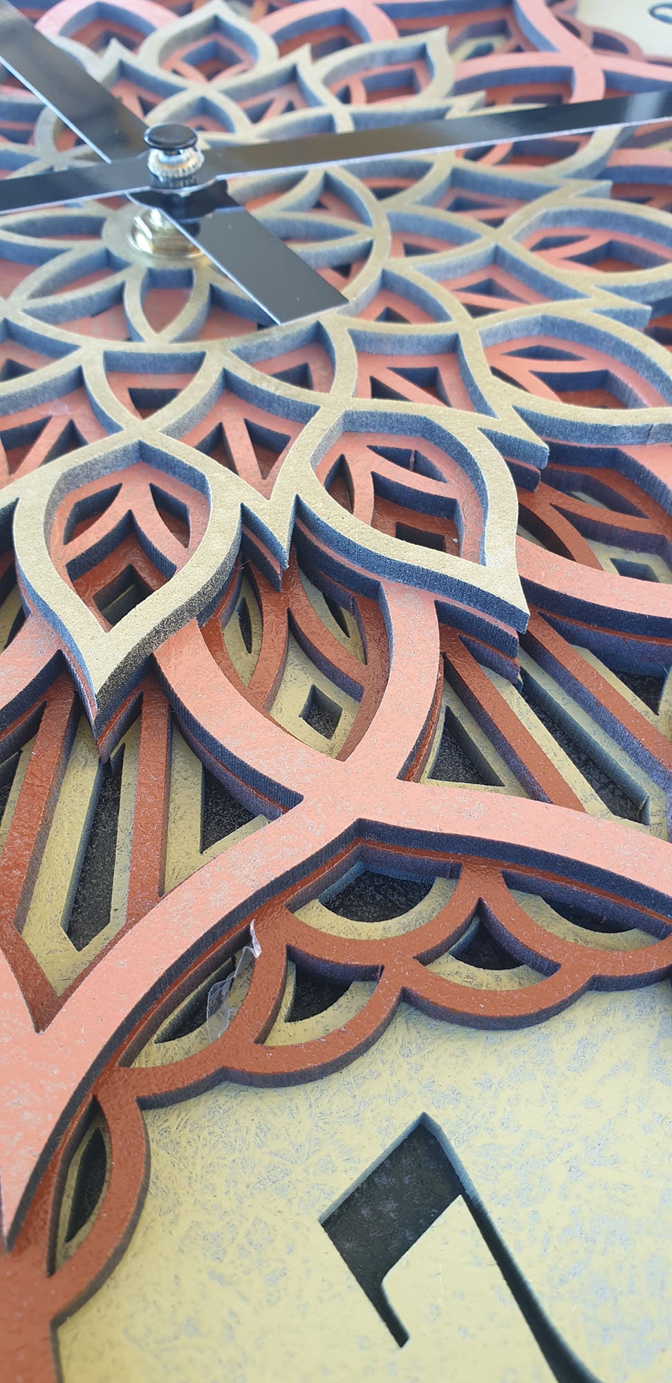 Multilayer Wooden Mandala Wall Clock, Made of Wood, Diameter 38cm. Layered Wood Mandalas Are a ...