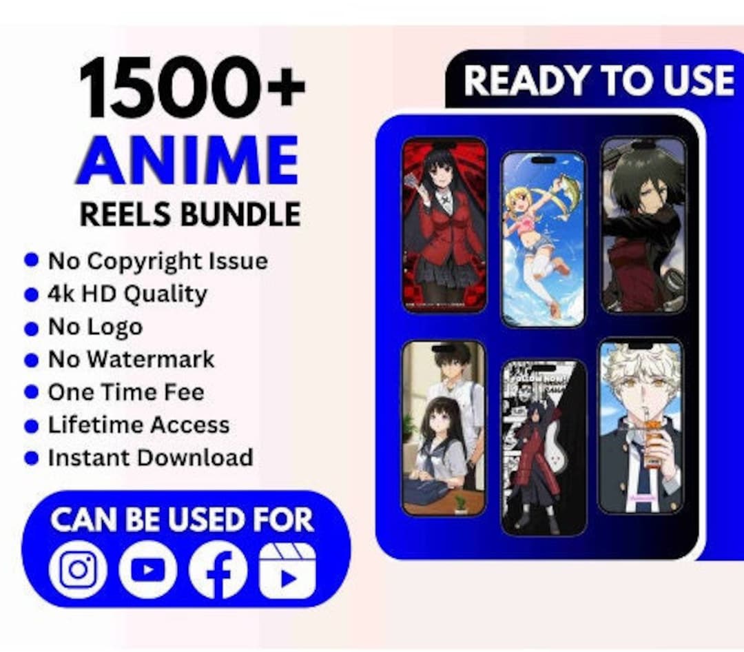3000 Anime Edits Reel Bundle Instagram Reels Templates - Etsy