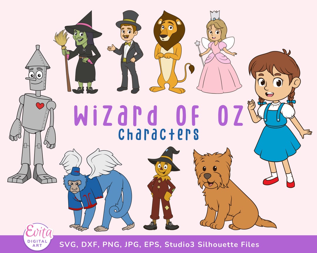 The Wizard of Oz SVG Clipart Bundle - Dorothy Gale, Tin Man, Cowardly ...