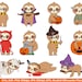 Halloween Sloth SVG Clipart Set - Layered Cut Files - Cricut ...