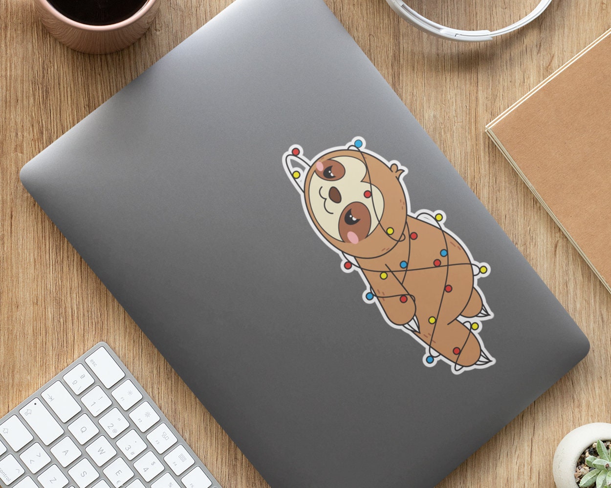 Christmas Sloth SVG Clipart Set Layered Cut Files Cricut, Silhouette ...