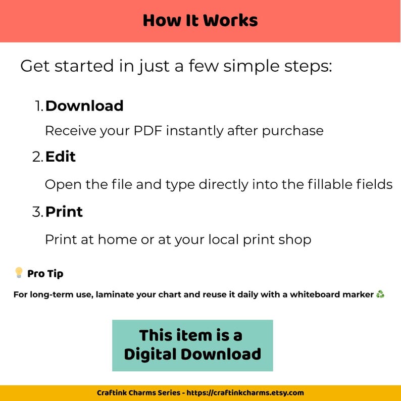 Kids Reward Chart Printable Star Reward Tracker | Chore Chart for Kids ...