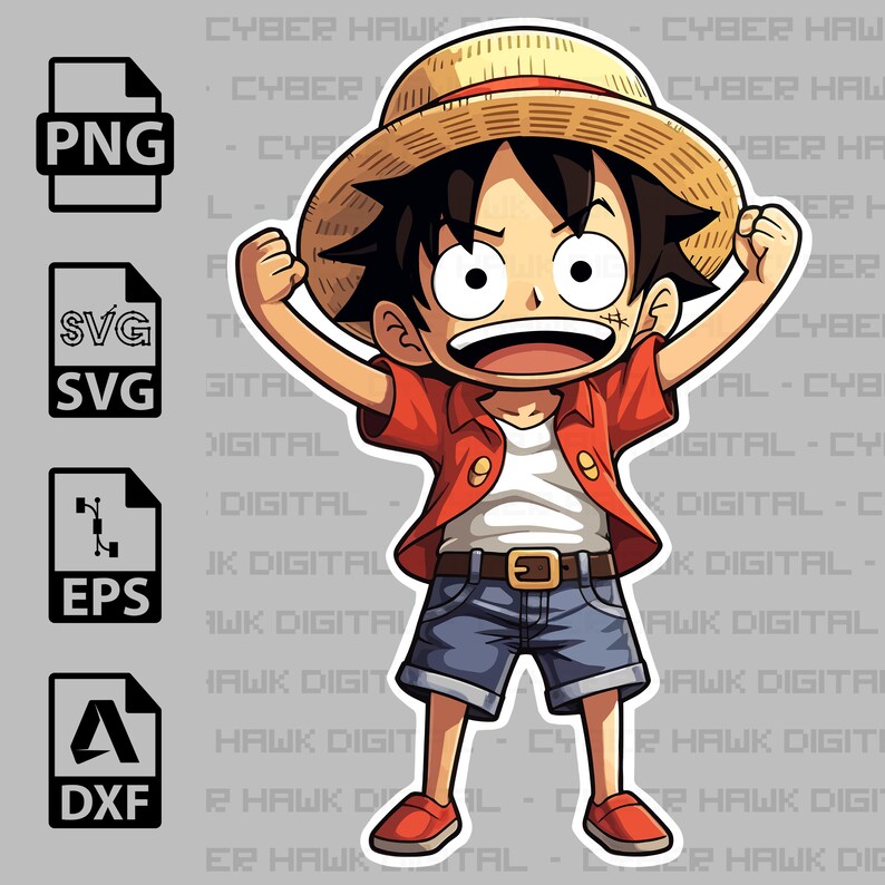 Chibi Luffy Sticker Logo Symbol PNG SVG and Many More - Etsy Australia