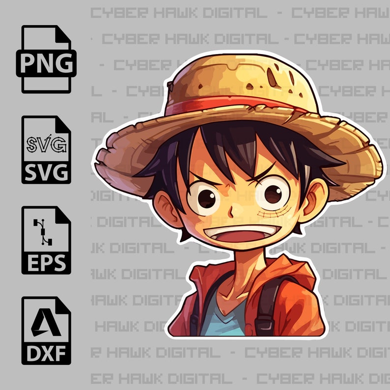 Chibi Luffy Sticker Logo Symbol PNG SVG and Many More, Digital File ...