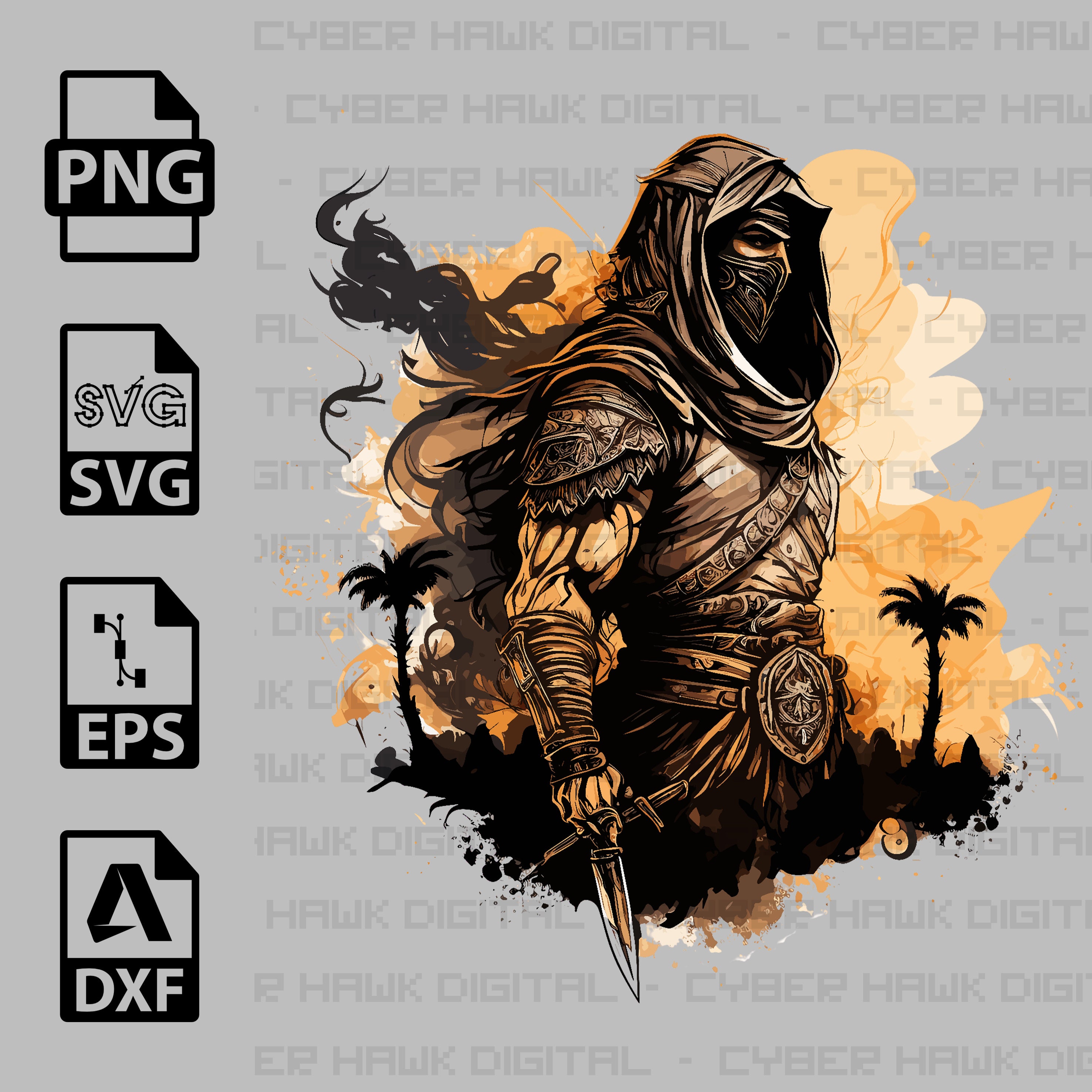 Arabic Warrior Logo Symbol PNG SVG and Many More, Digital File Vector ...