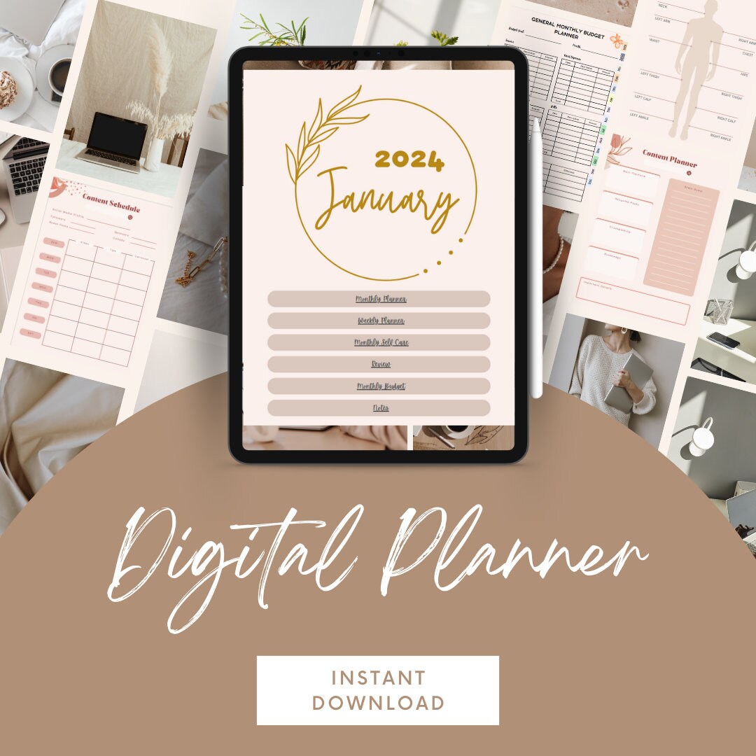 Rose Gold Digital Planner 2024, Digital Planner, iPad Planner, Weekly ...