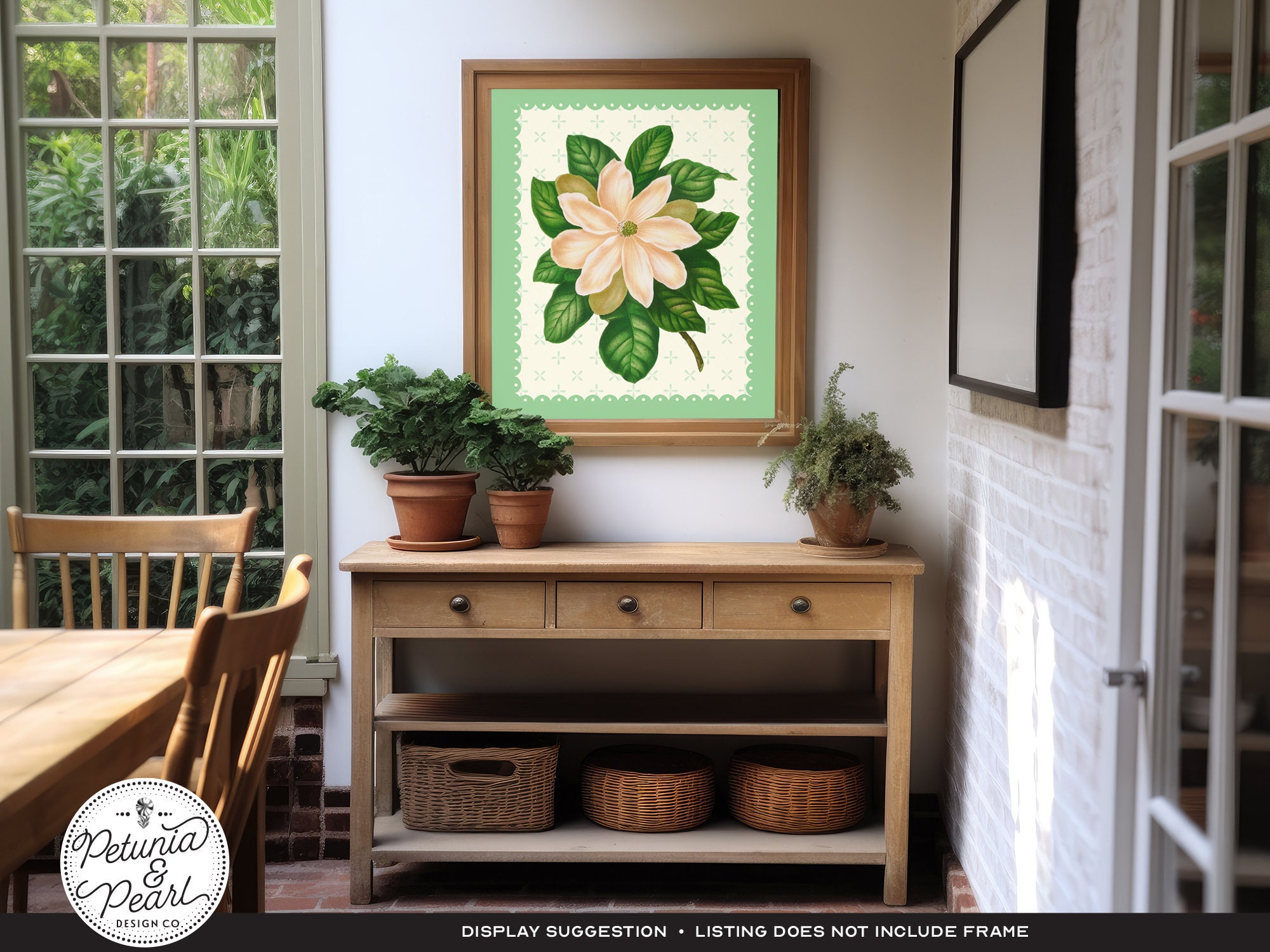 Magnolia & Jadeite Green Print · Grandmillenial Wall Art · Vintage ...