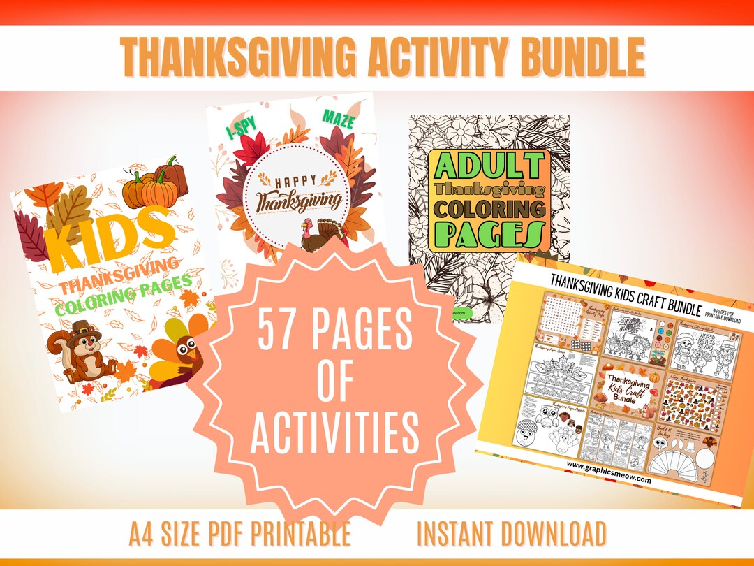 Thanksgiving Activity Bundle | Kids Activities | Adult Activities ...
