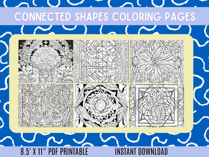 Connected Shapes Coloring Book | Coloring Pages | Adult Coloring ...