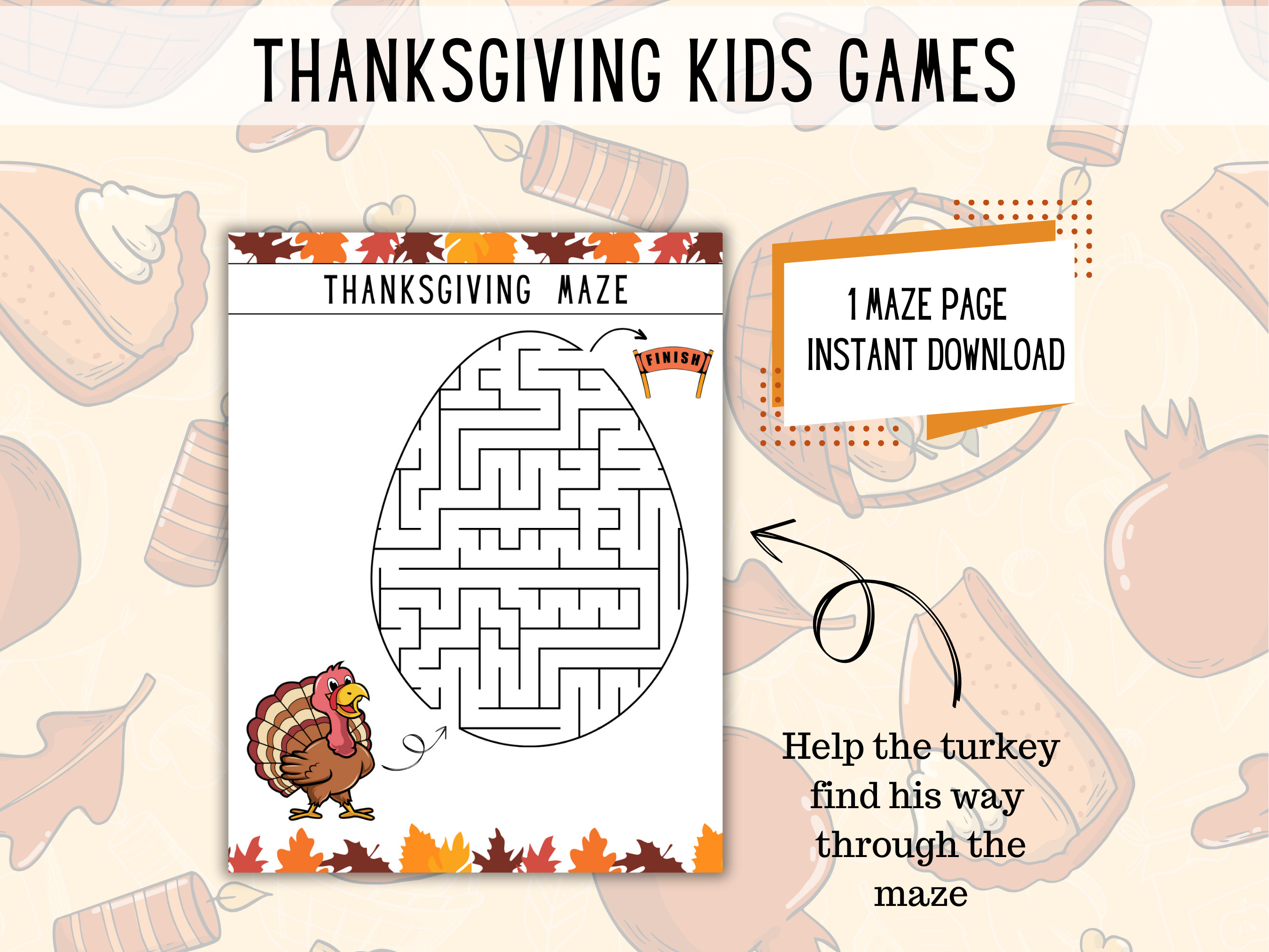 Thanksgiving Word Search, Maze, and I-spy Game Printables ...