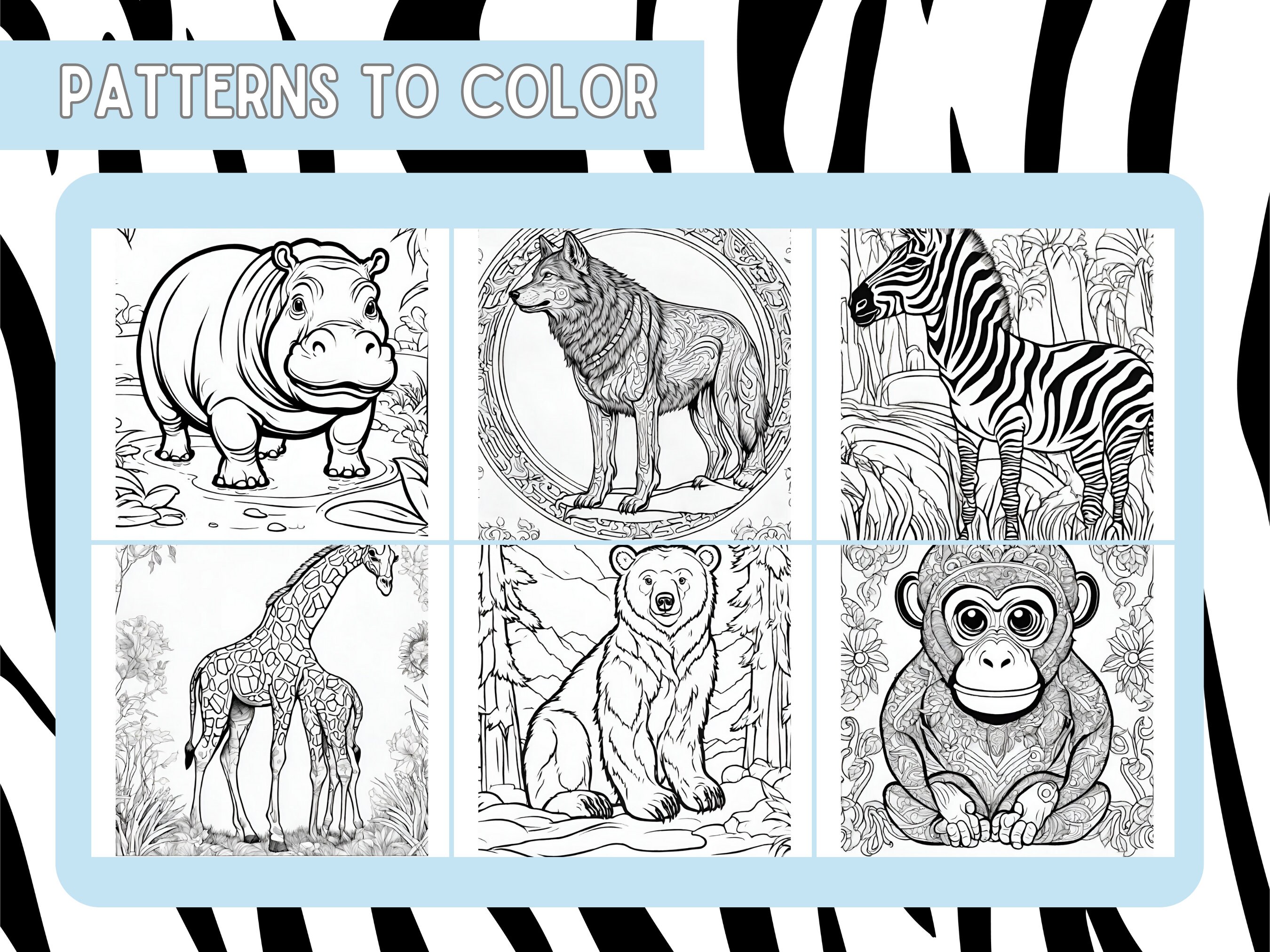 Wild Animals Coloring Book | Coloring Pages | Adult Coloring | Proven ...