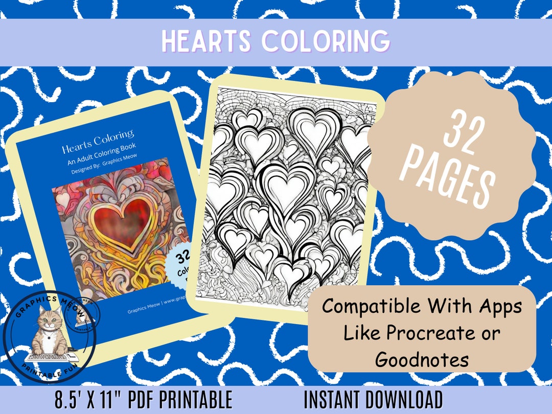 Hearts Coloring Book | Coloring Pages | Adult Coloring | Proven ...