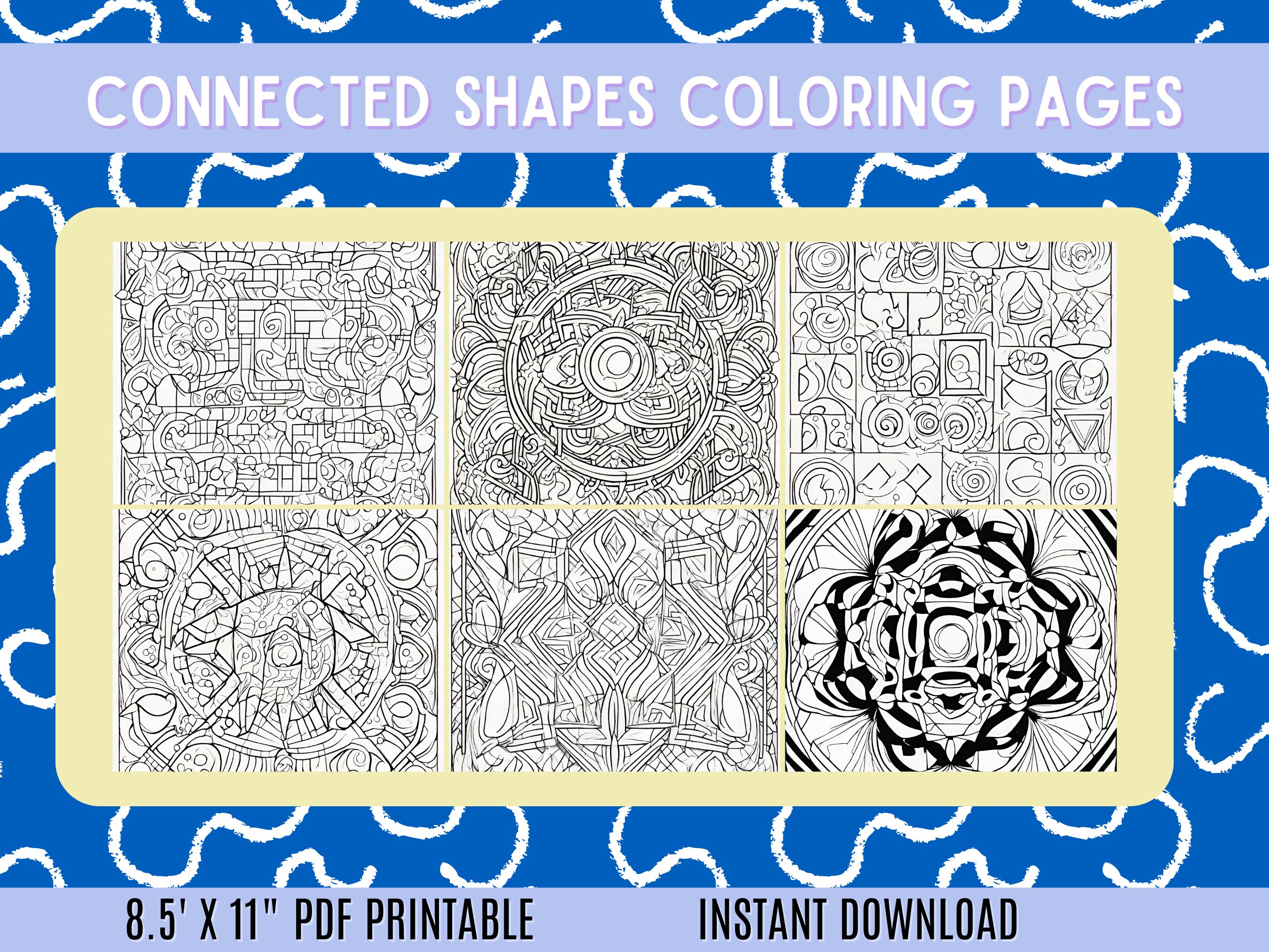 Connected Shapes Coloring Book | Coloring Pages | Adult Coloring ...