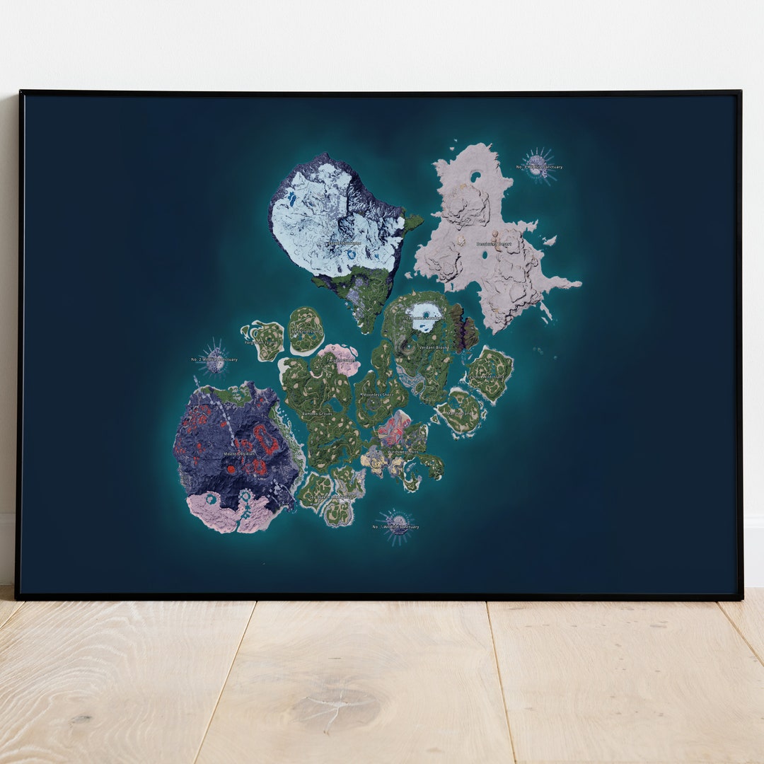 Palworld Map Poster, Wall Art & Fine Art Print, Home Decor, Game Poster ...