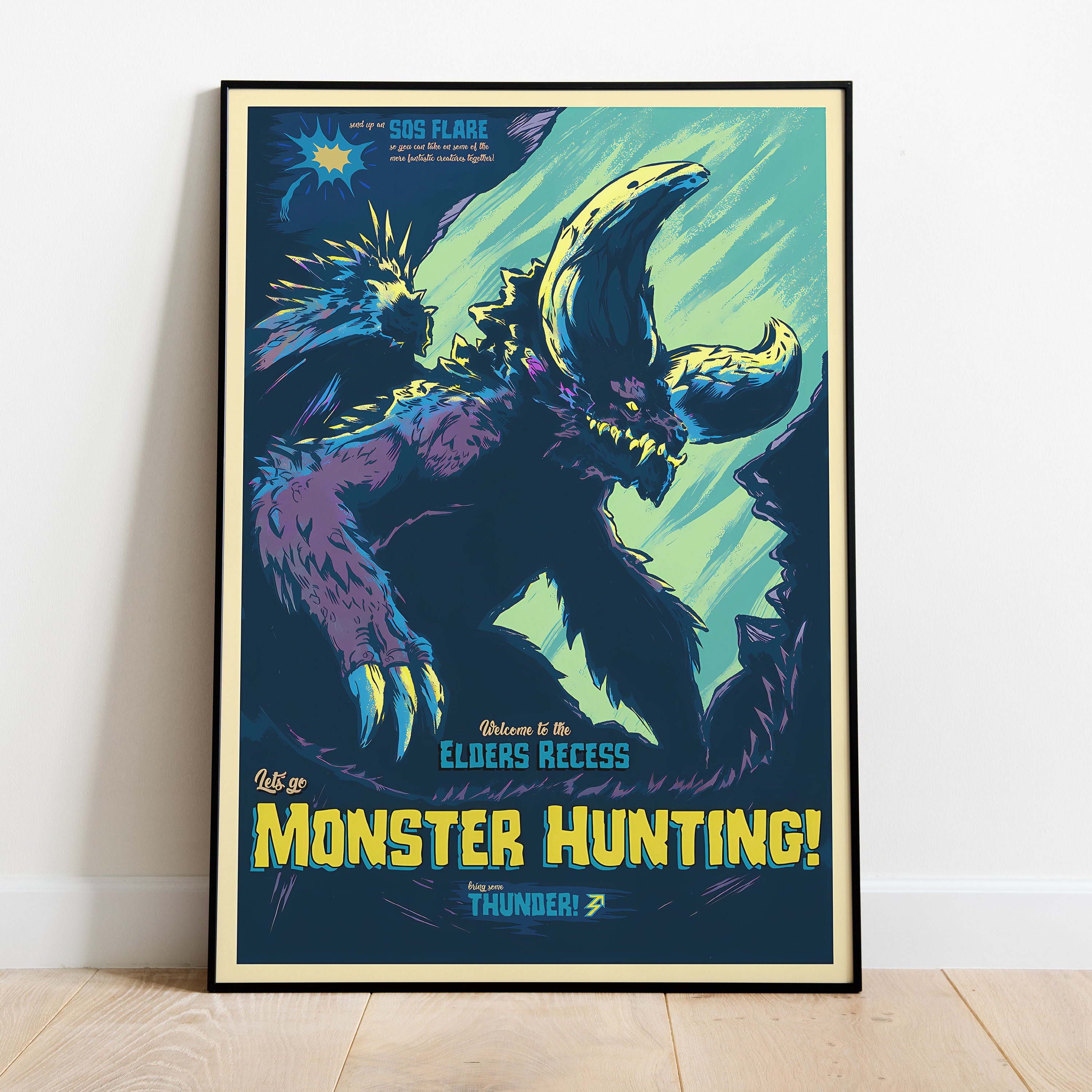Monster Hunter Game Poster, Wall Art & Fine Art Print, Home Decor, Game ...