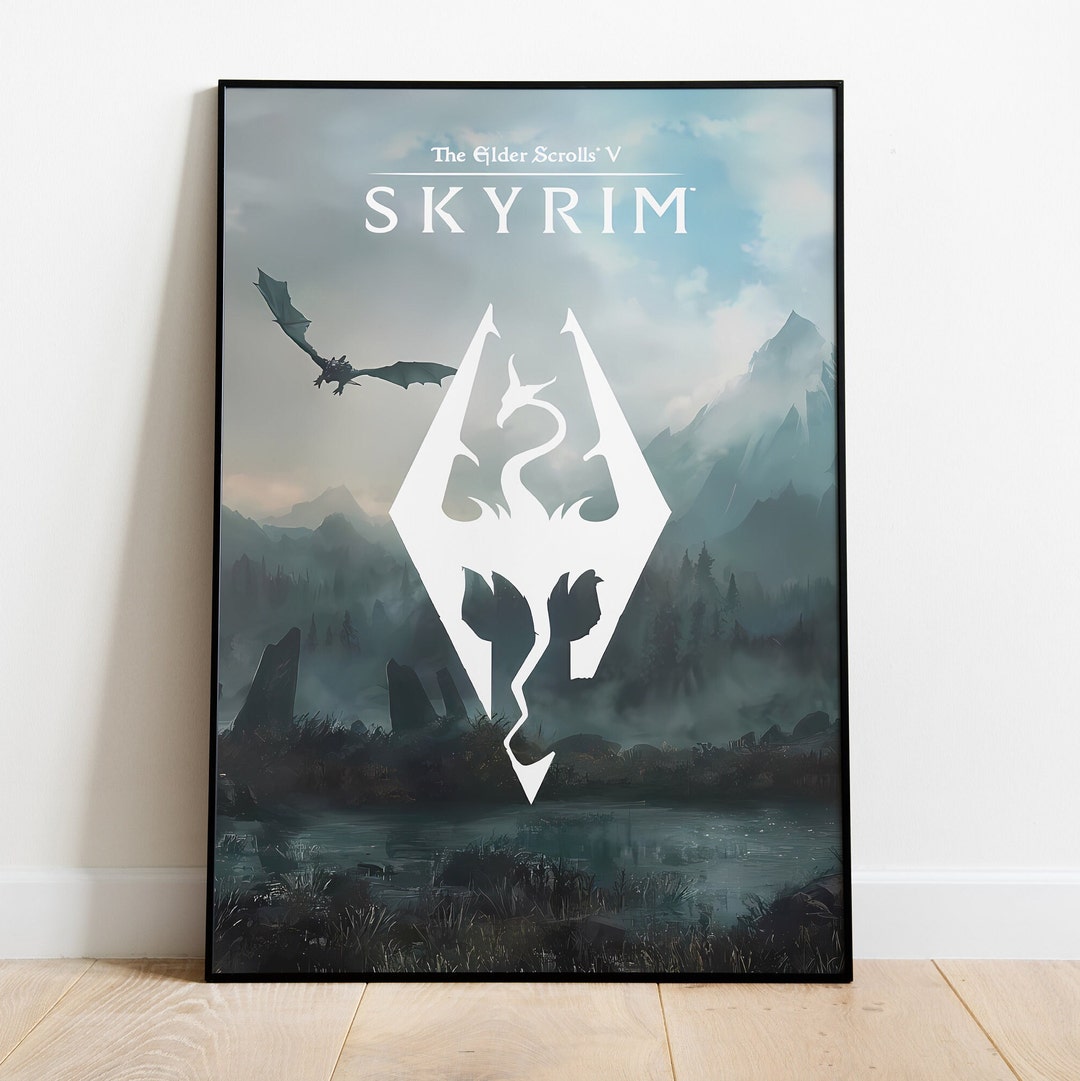 Skyrim Poster, Elder Scrolls Wall Art & Fine Art Print, Home Decor ...