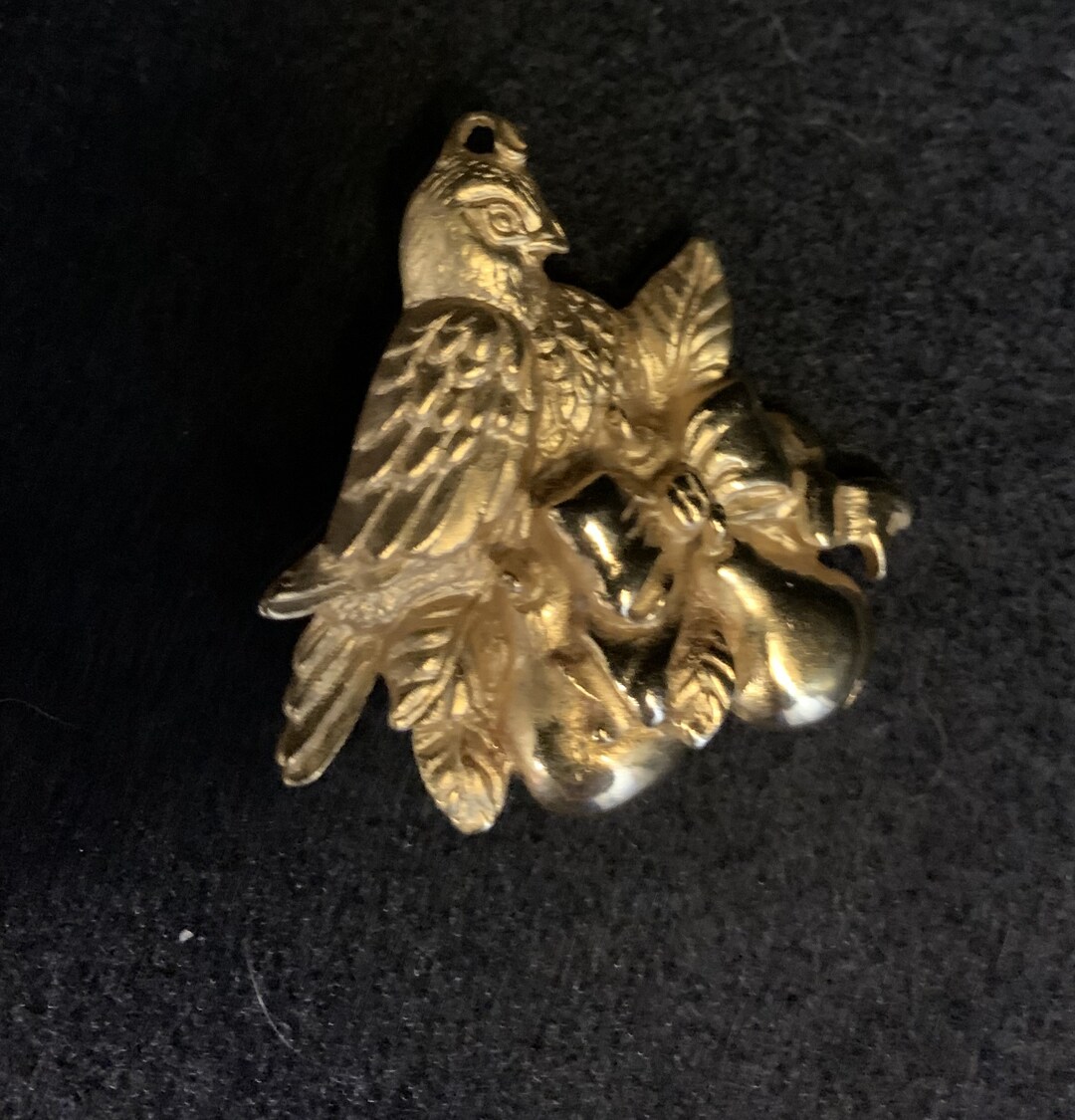 Vintage Bird Pear Gold Toned 1980's Signed USA Brooch - Etsy