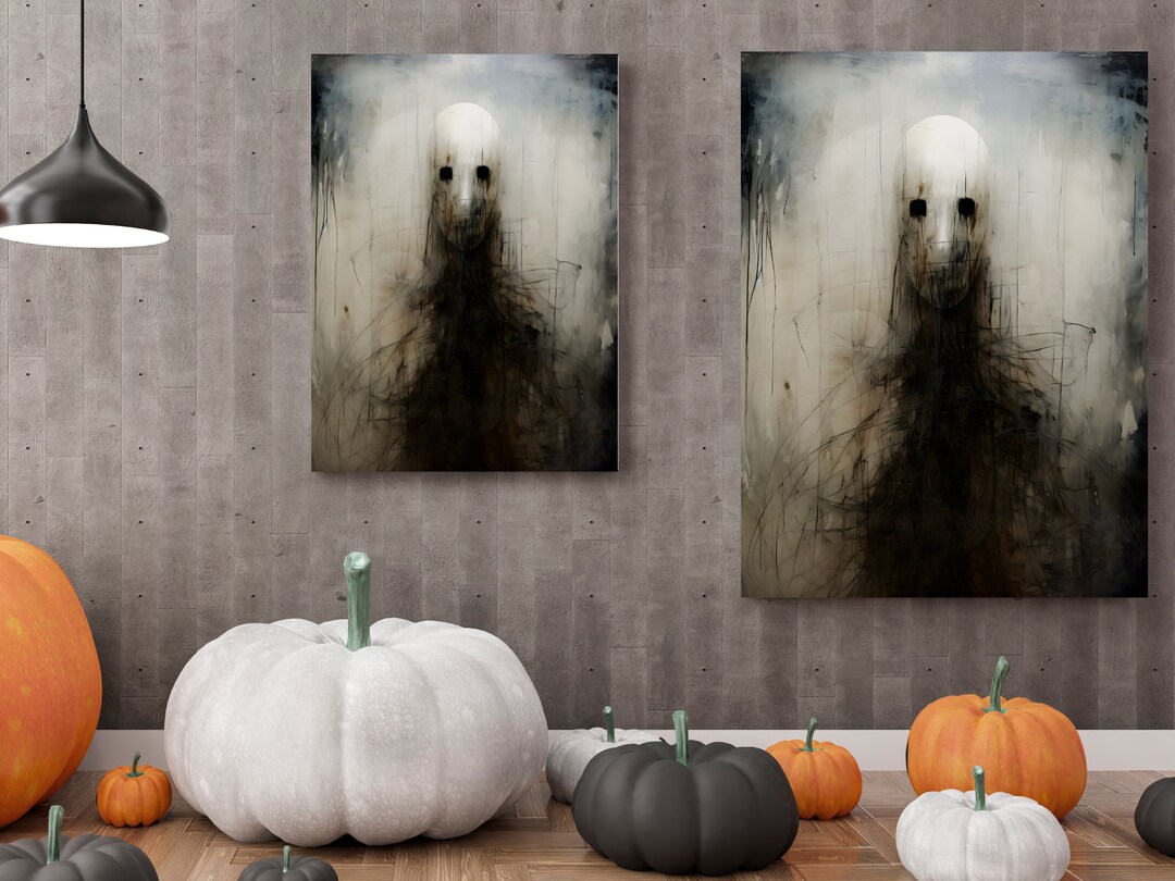 Printable Creepy Ghost Art, Printable Art, Printable Halloween Art ...