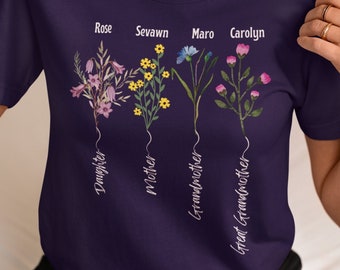 T Shirt Four Generations Daughter Mother Grandmother Great Grandmother ...
