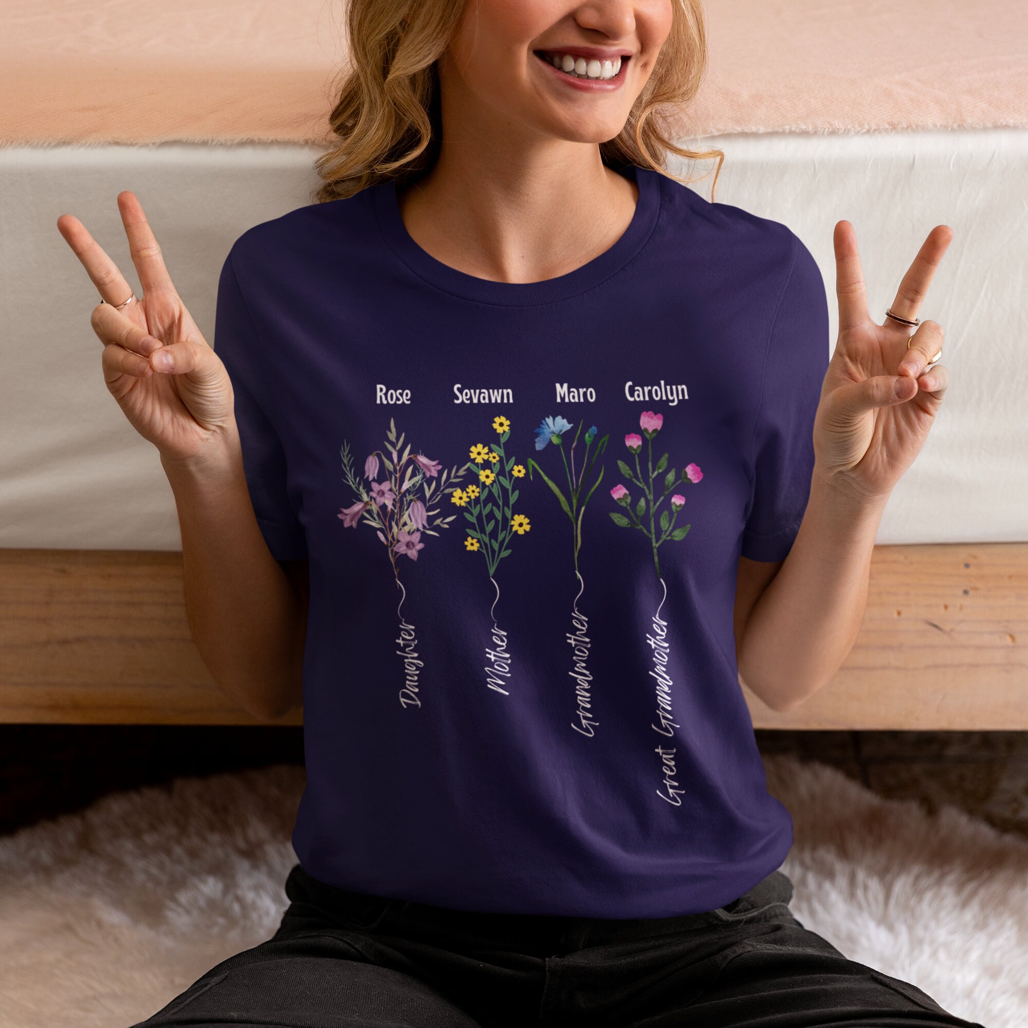 T Shirt Four Generations Daughter Mother Grandmother Great Grandmother ...