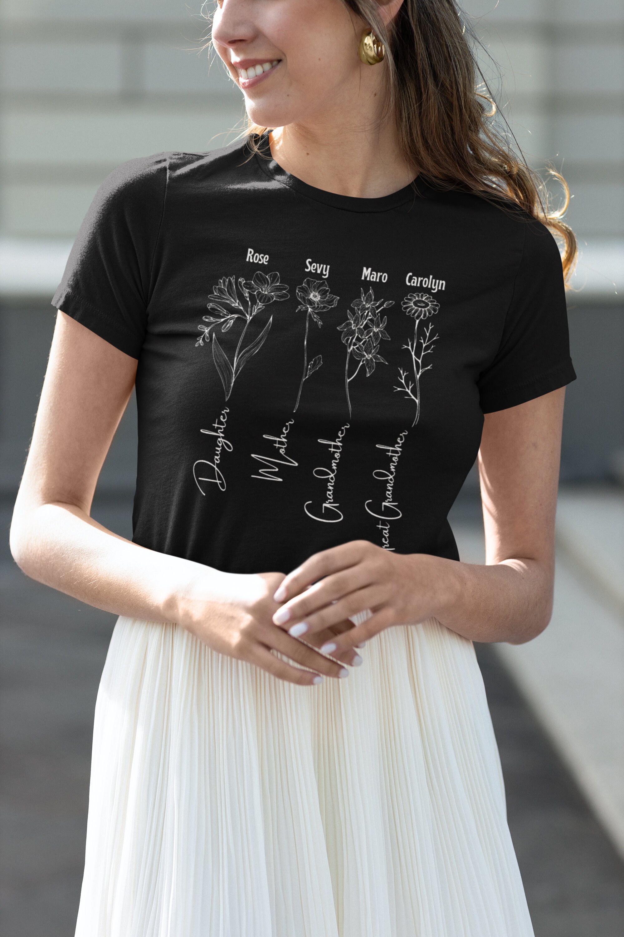 T Shirt Four Generations Daughter Mother Grandmother Great Grandmother ...