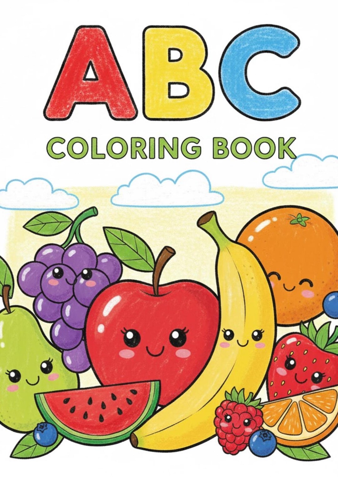 ABC Coloring Book, Fruits Theme Alphabet Coloring , Printable PDF ...
