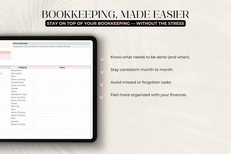 Bookkeeping Checklist Google Sheets | Daily, Weekly & Monthly ...