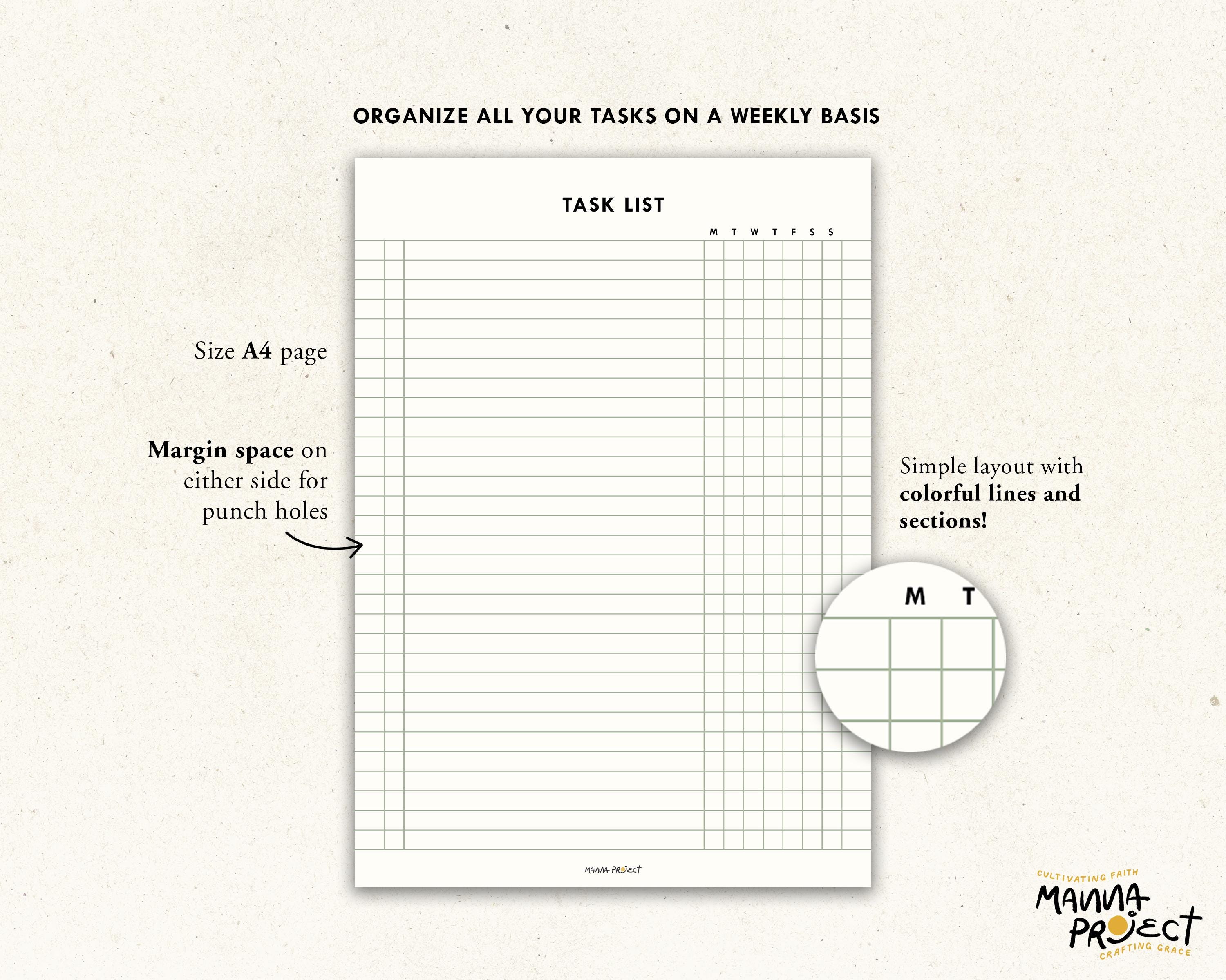 Task List & Habit Tracker | Weekly Checklist (PDF, JPG) - Etsy