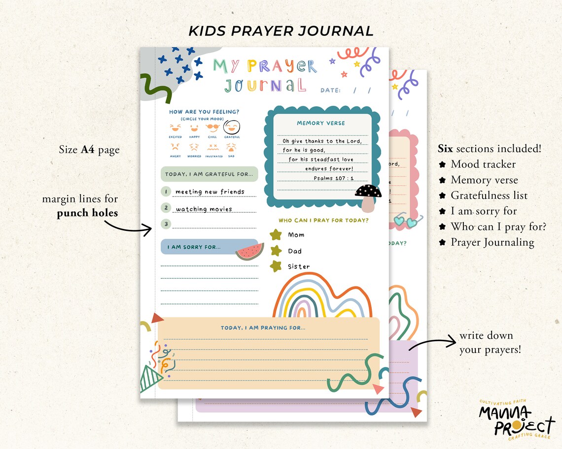 Kids Prayer Journal | Digital Journal | Printable Prayer Journal ...