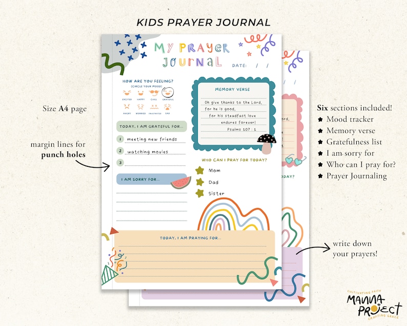 Kids Prayer Journal | Bible Study, Homeschool Kit (digital Download) - Etsy