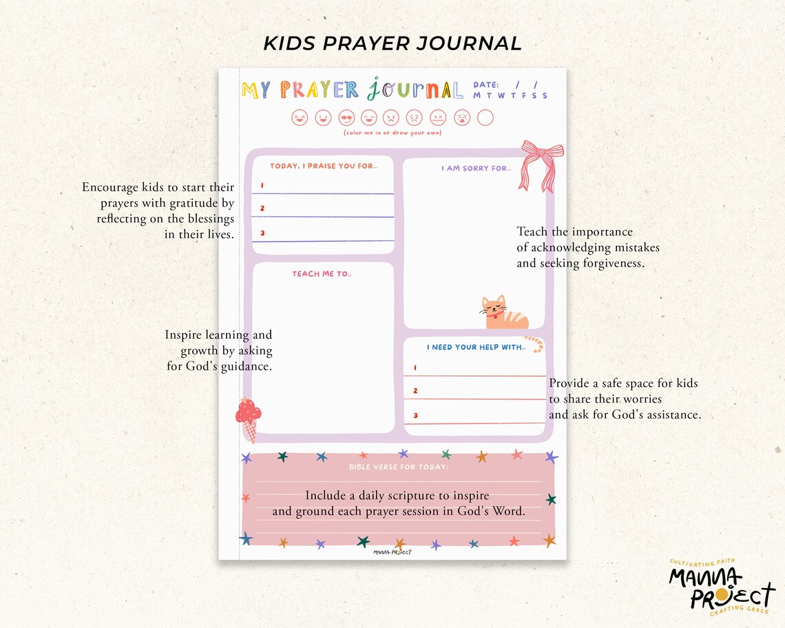 Kids Prayer Journal 2.0 | Digital Journal Download | Printable Prayer ...
