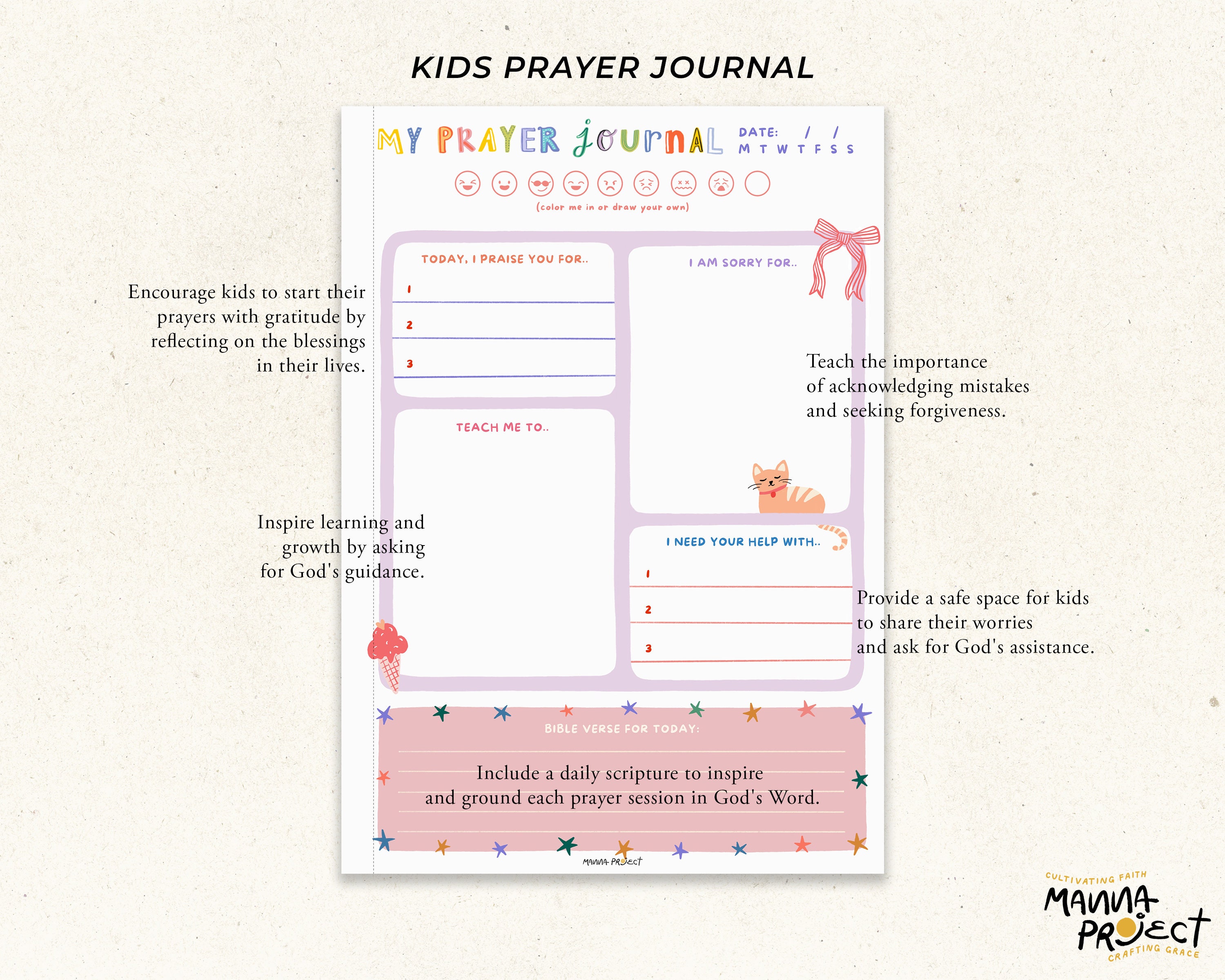 Kids Prayer Journal 2.0 Gratitude Journal Bible Study for Kids Prayer ...