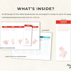 Books of the Bible Bookmark Bundle – Floral & Notes Designs (printable ...