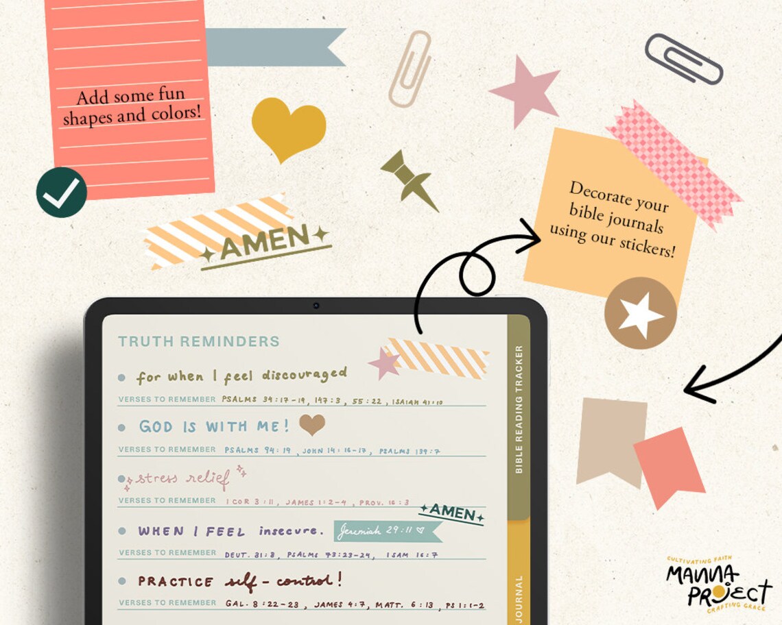 Bible Journal Basic Stickers Vol. 01 | Digital Stickers | Digital ...