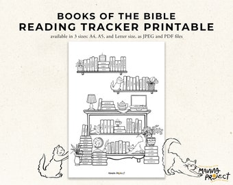 Printable PDF the Bible in a Bookshelf Bookmark bible Reading Tracker ...
